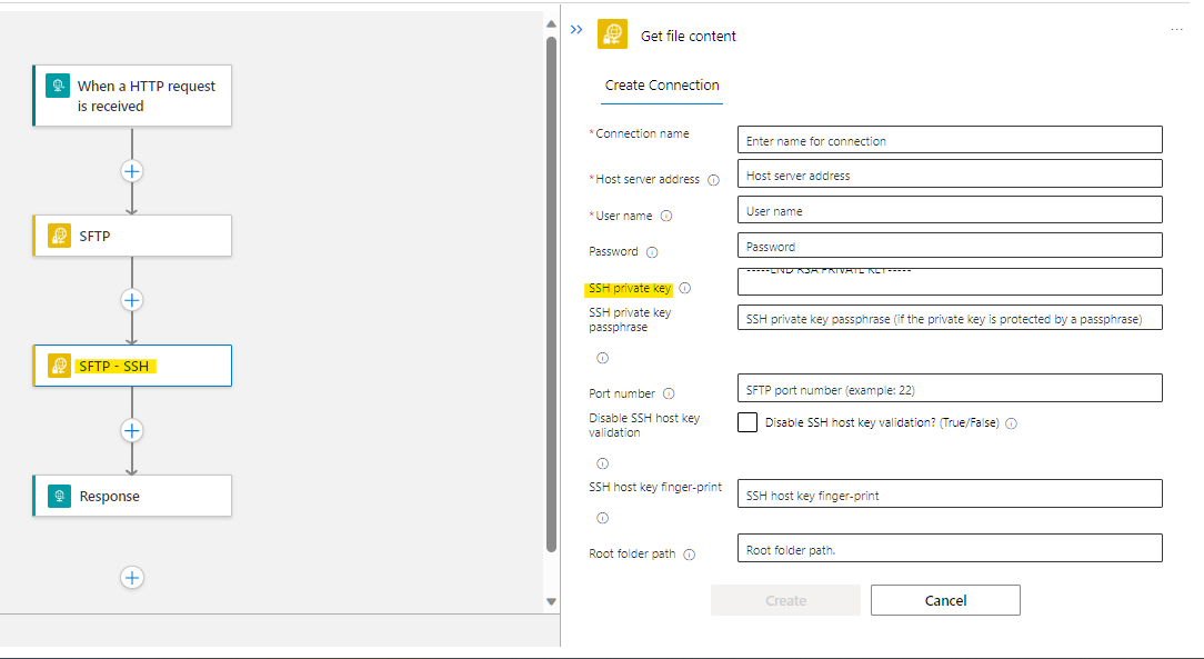 Line breaks are removed from Private Key field in both SFTP (built in ...