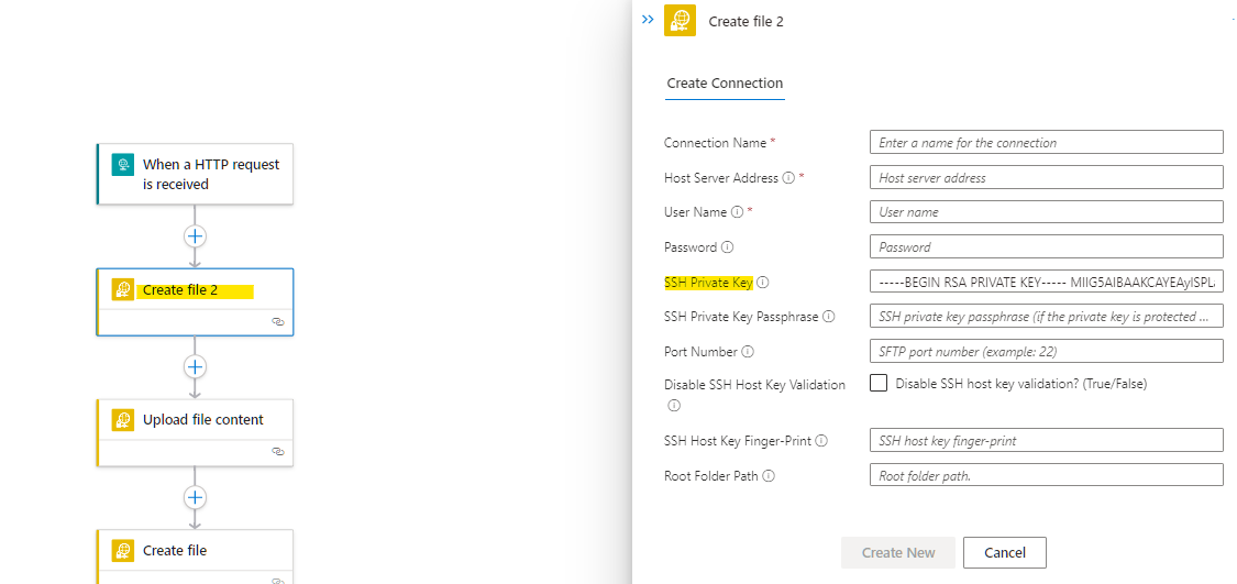 Line breaks are removed from Private Key field in both SFTP (built in ...