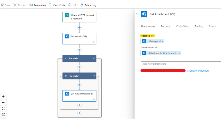 In Designer, selecting "Message ID" parameter from Office 365 Outlook connect is not saved ...
