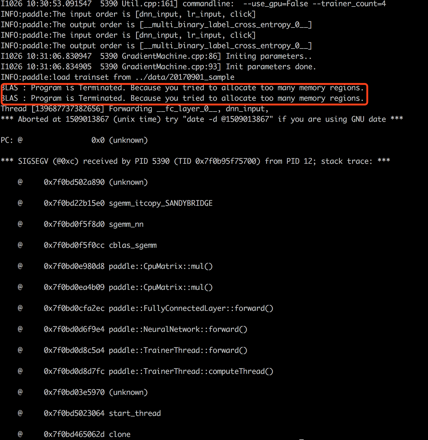 设置trainer_count > 2时报错 · Issue #5127 · PaddlePaddle/Paddle · GitHub