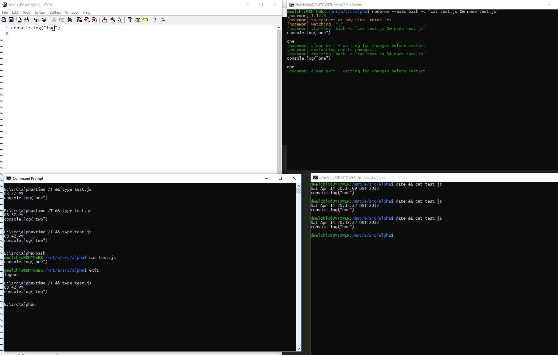 Modifying a file in windows while it is being watched in WSL causes ...