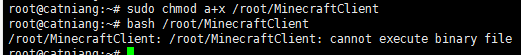 [BUG] cannot execute binary file · Issue #2391 · MCCTeam/Minecraft-Console-Client · GitHub