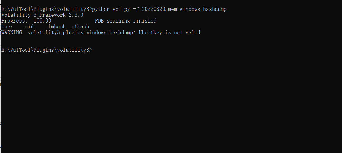 Hbootkey Is Not Valid · Issue 812 · Volatilityfoundation Volatility3