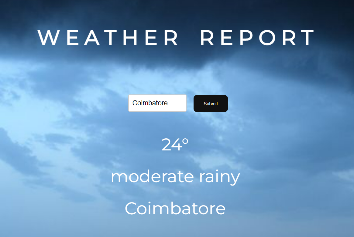 GitHub - LakshimiRam-073/WEATHER-REPORT: This site will give the ...