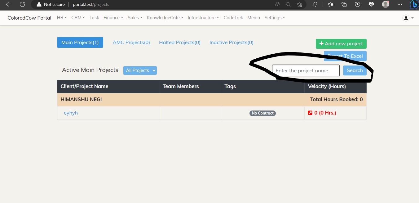 Search Functionality in CodeTrek Page · Issue #2946 · ColoredCow/portal · GitHub