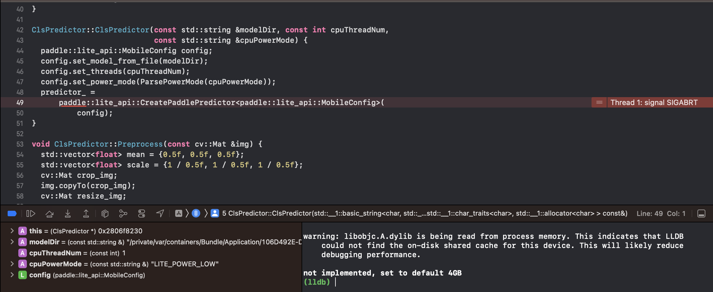 Crash occurs while creating pipeline · Issue #325 · PaddlePaddle/Paddle-Lite-Demo · GitHub