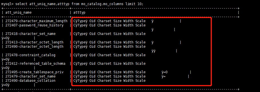 Bug The Data Type Of The Column In Mocalalogmocolumns Is Displayed Incorrectly · Issue 