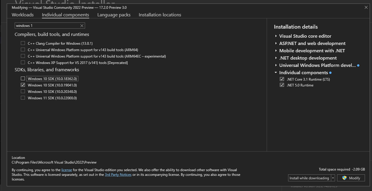 Windows 10 SDK (10.0.18362.0) is required to build uno · Issue #8568 ...