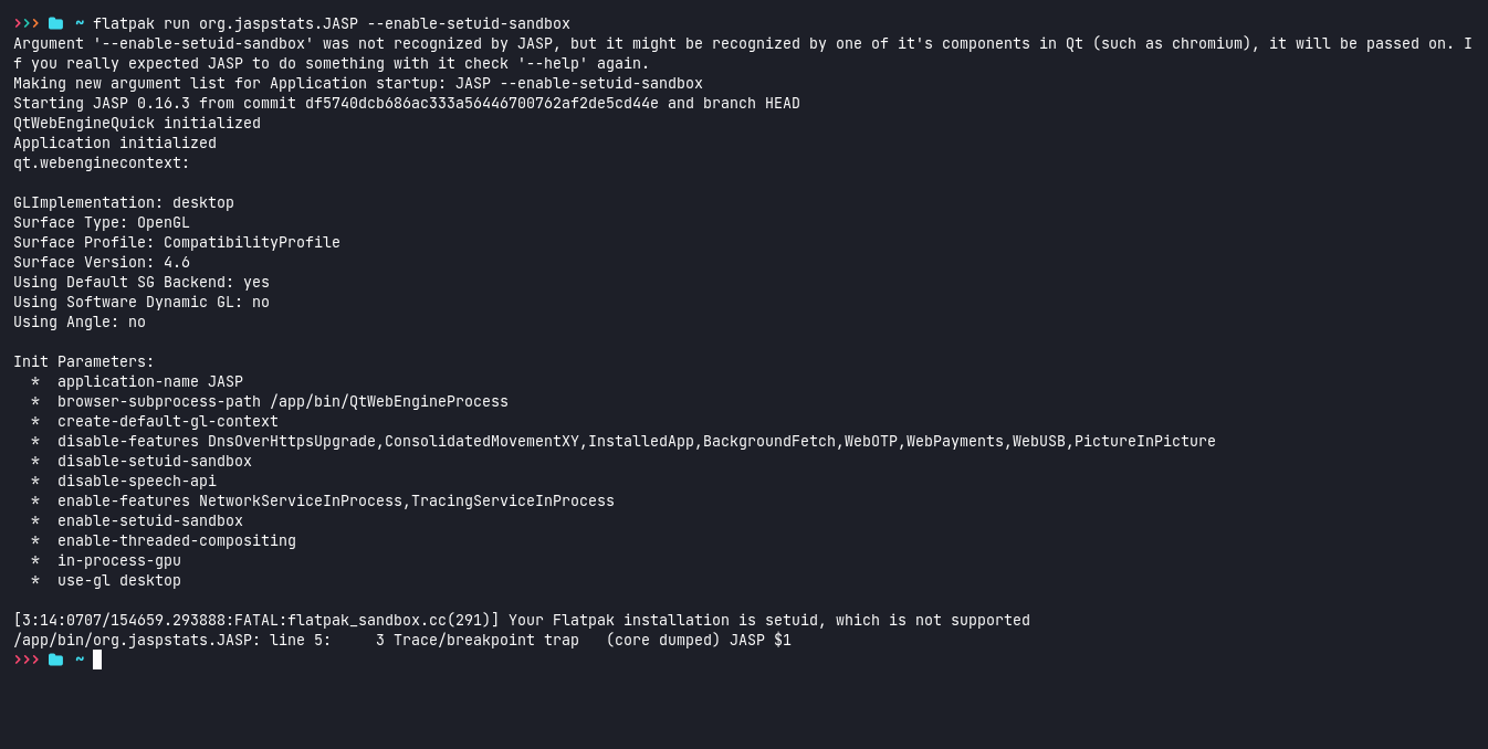 [Bug]: Can't run JASP in Arch-based Linux Distro · Issue #1769 · jasp-stats/jasp-issues · GitHub