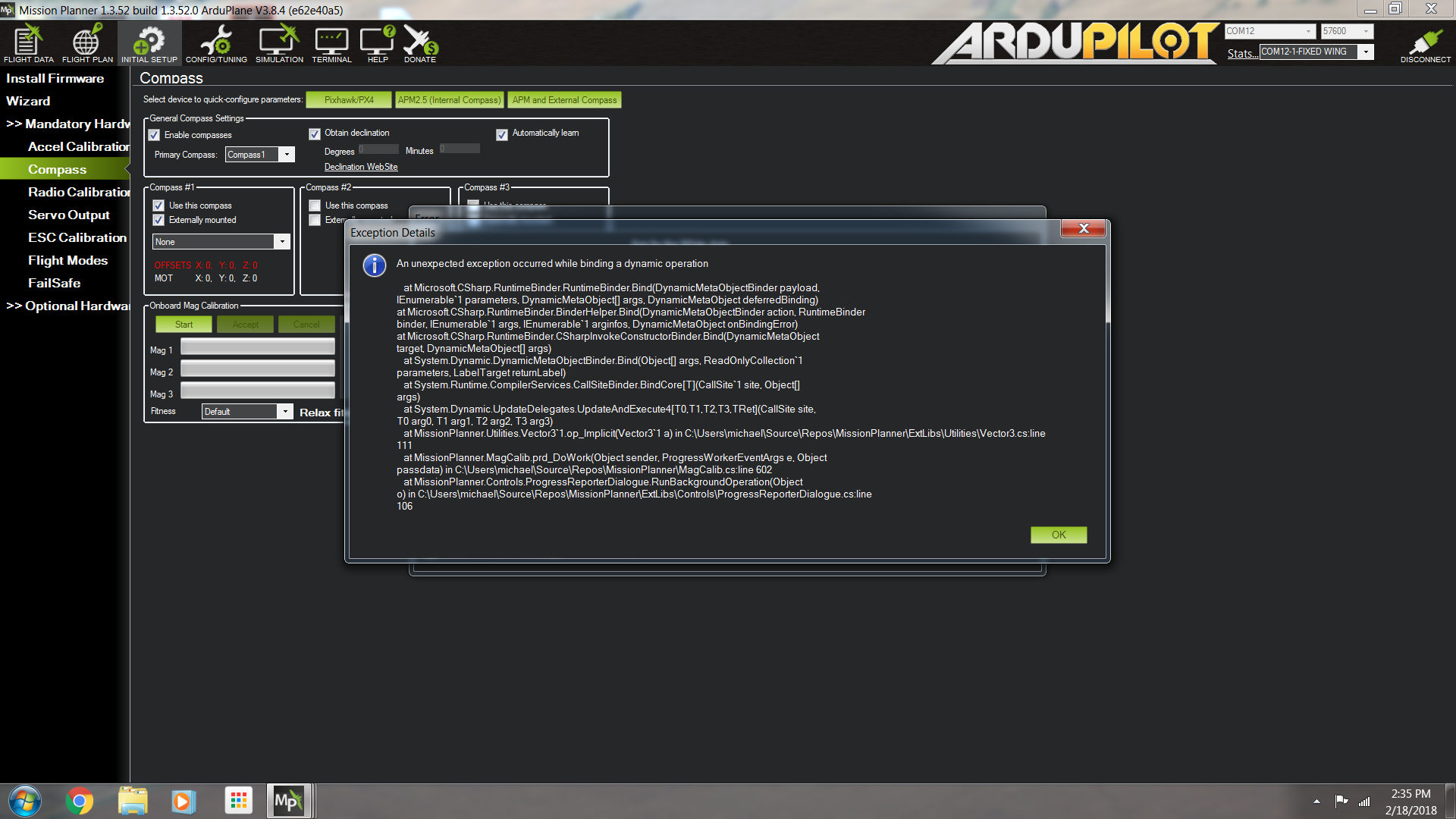 Compass Calibration Error in Mission Planner · Issue #1763 · ArduPilot ...