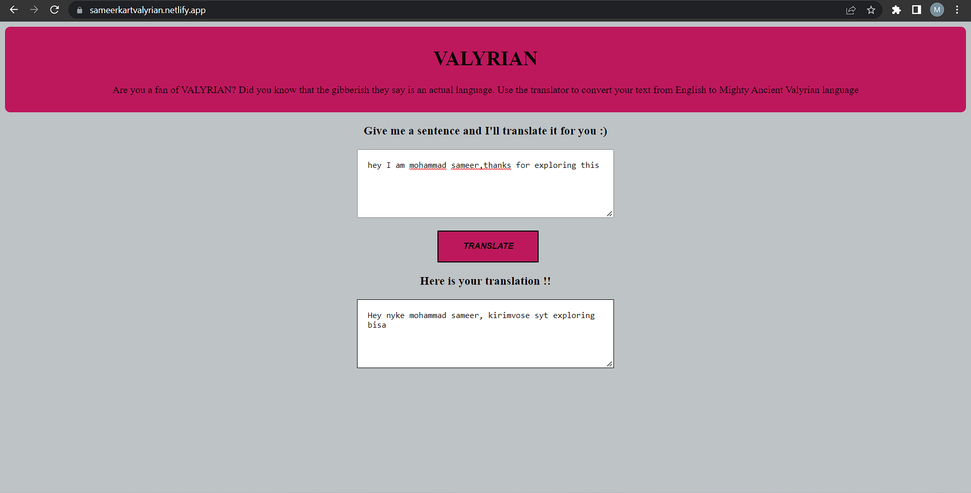 GitHub - xxsameerx/valyrian
