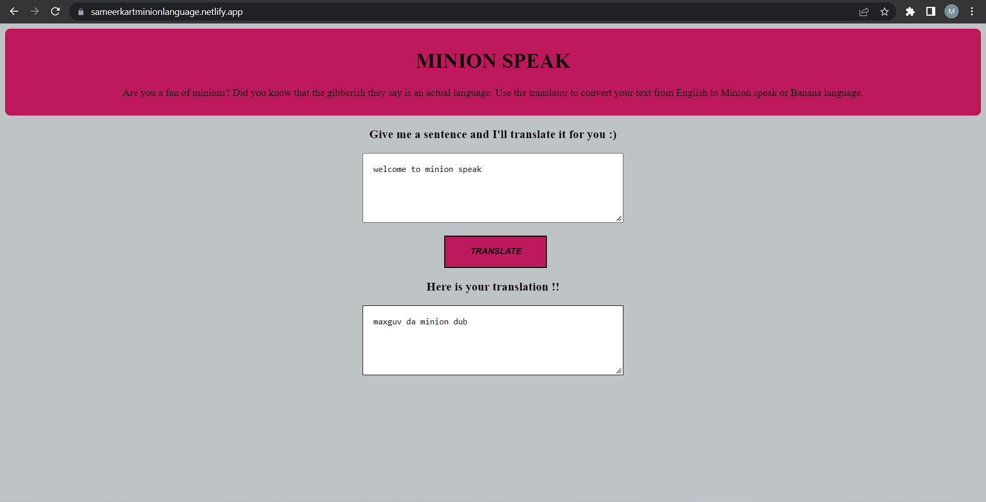 GitHub - xxsameerx/minion-language