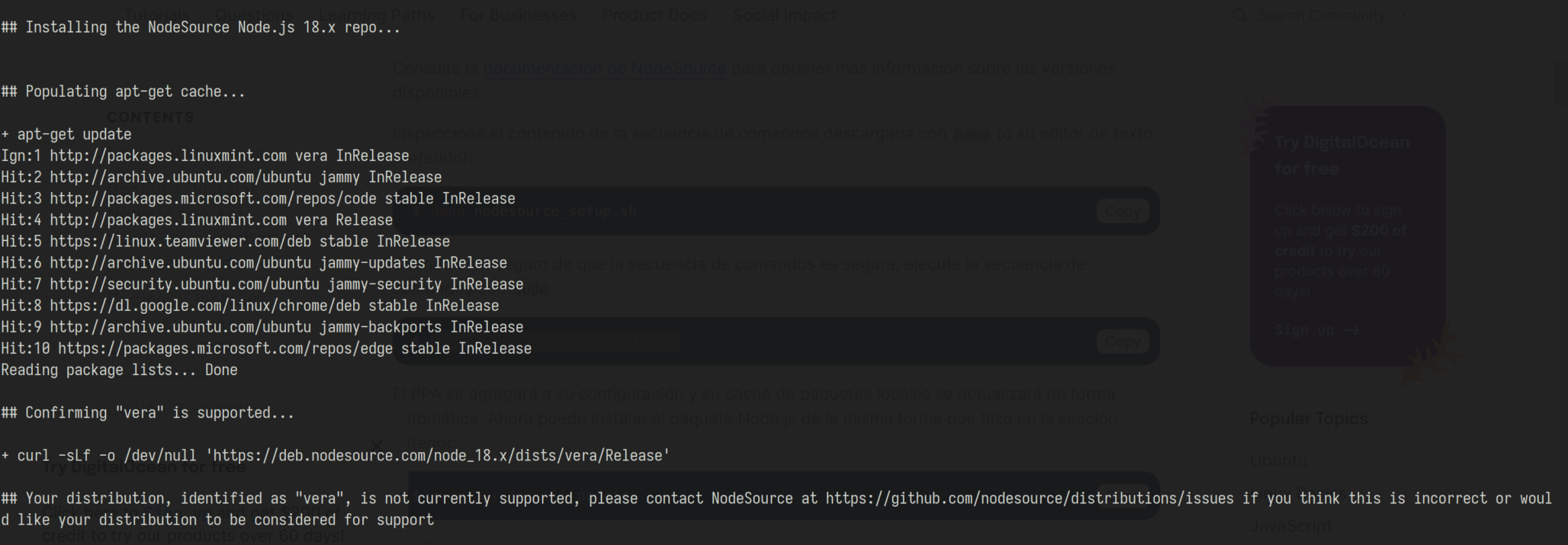 [DISTRIBUTION] Support for distribution XX · Issue #1488 · nodesource/distributions · GitHub