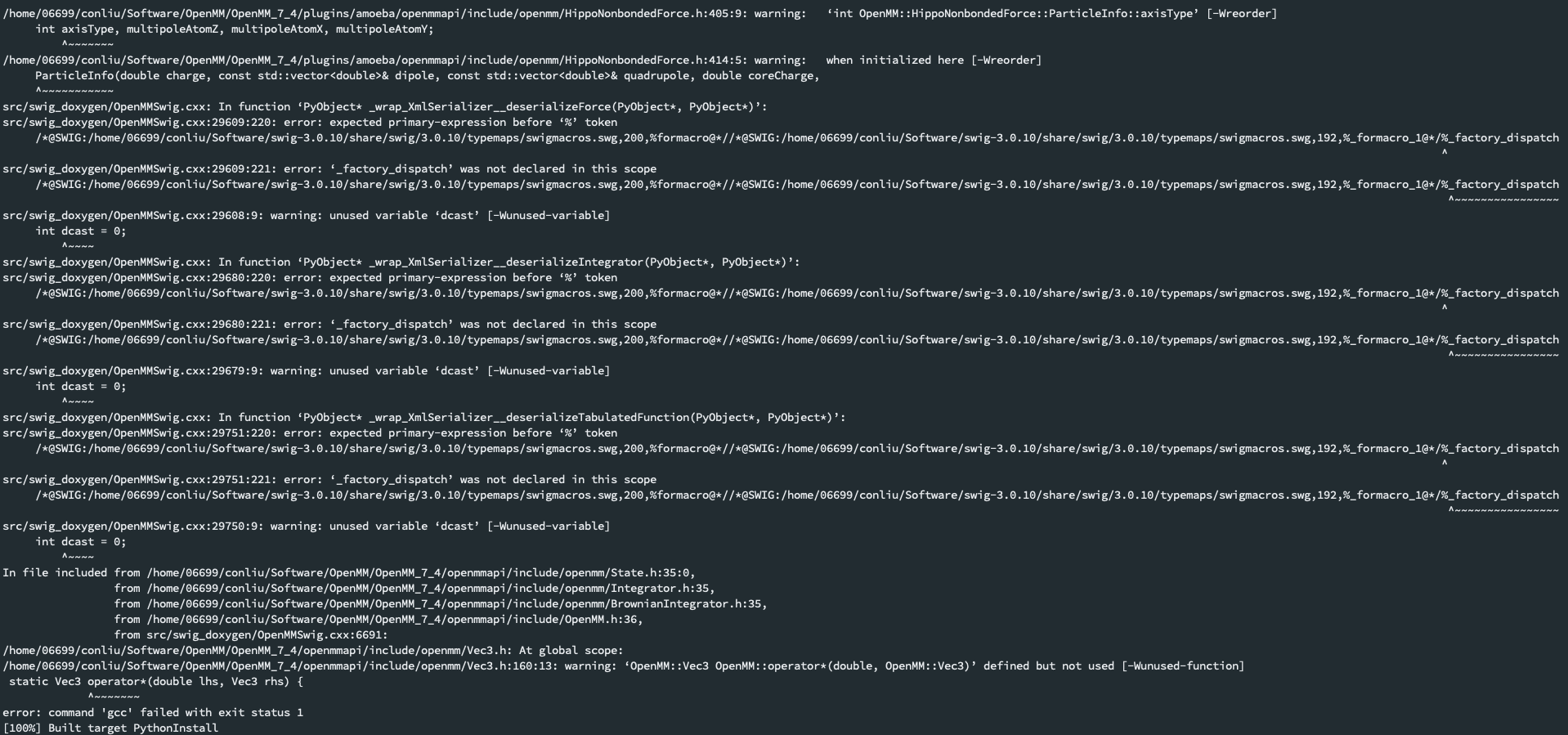 OpenMM_7.4.1 failed to compile on IBM Power9 · Issue #2630 · openmm/openmm · GitHub