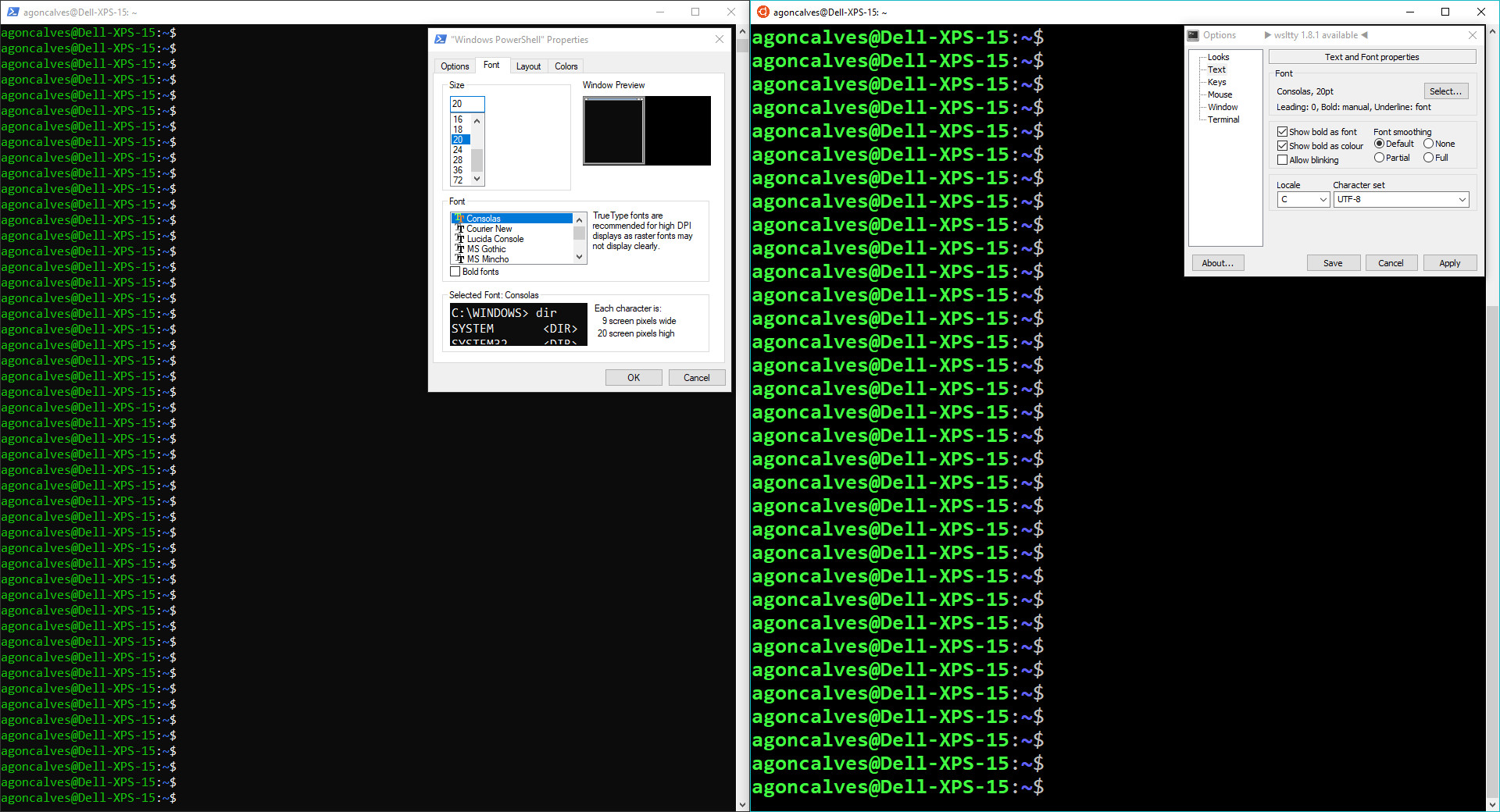 Wrong font-size · Issue #69 · mintty/wsltty · GitHub