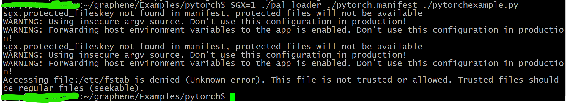 [Examples] Pytorch accessing file:/etc/fstab is denied · Issue #1804 · gramineproject/graphene ...