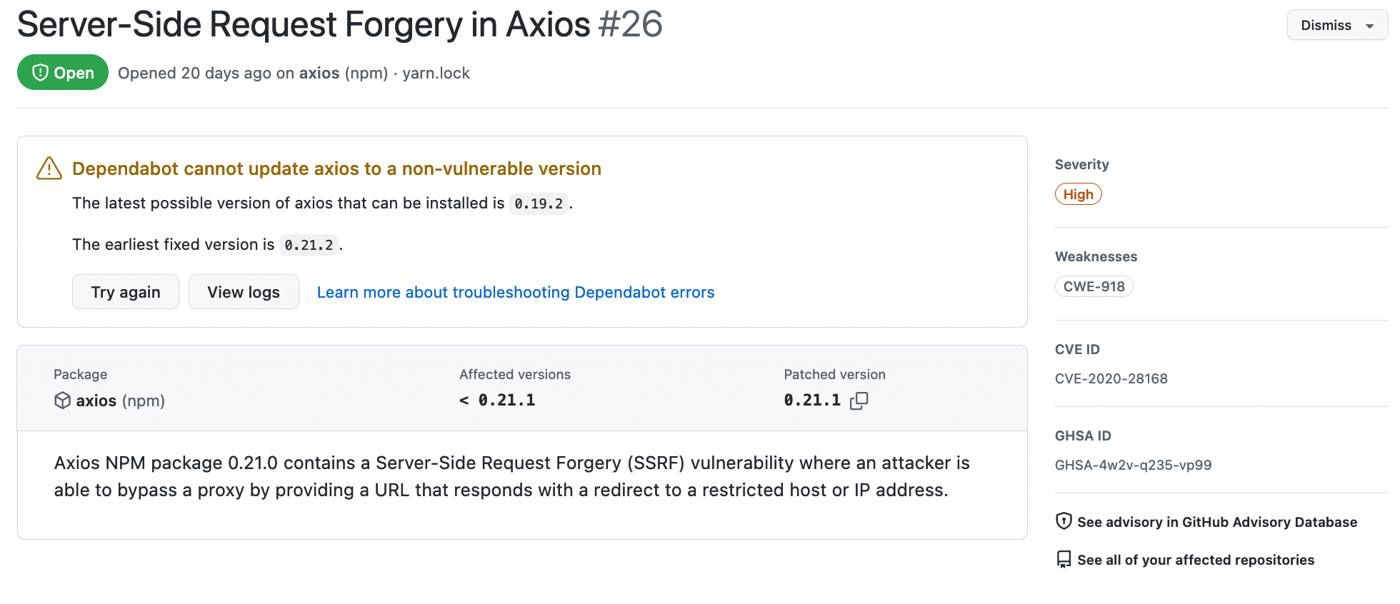 Using vulnerable version of axios · Issue #96 · OpenZeppelin/defender-client · GitHub