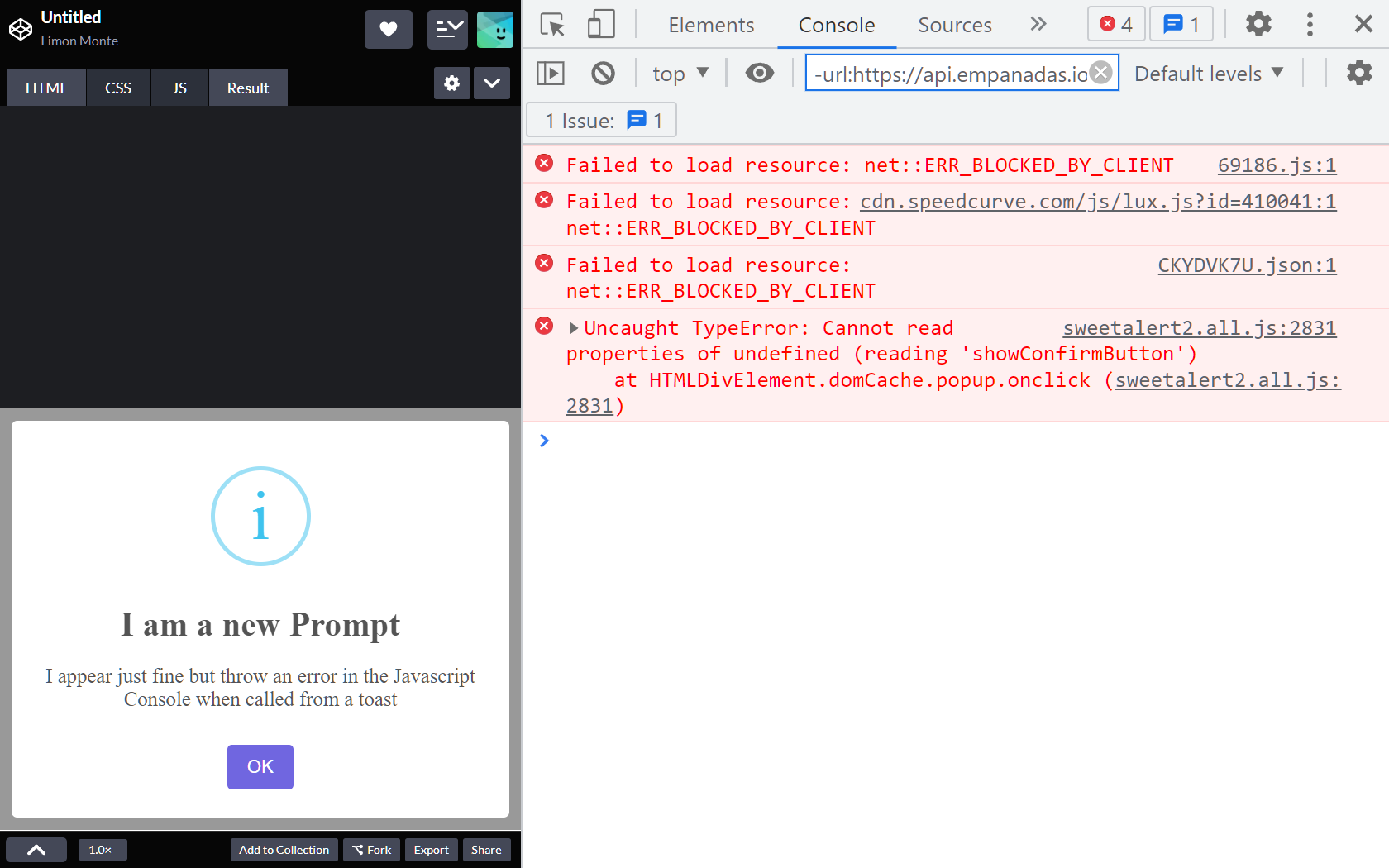 Firing Prompt from Toast Present JS Error · Issue #2369 · sweetalert2 ...