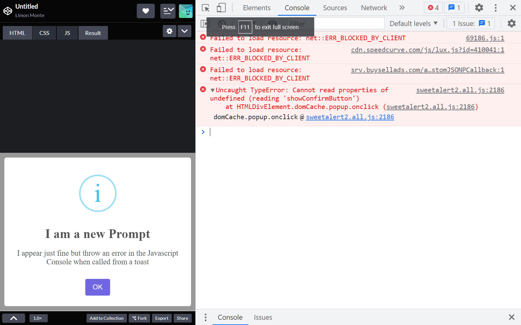 Firing Prompt from Toast Present JS Error · Issue #2369 · sweetalert2 ...