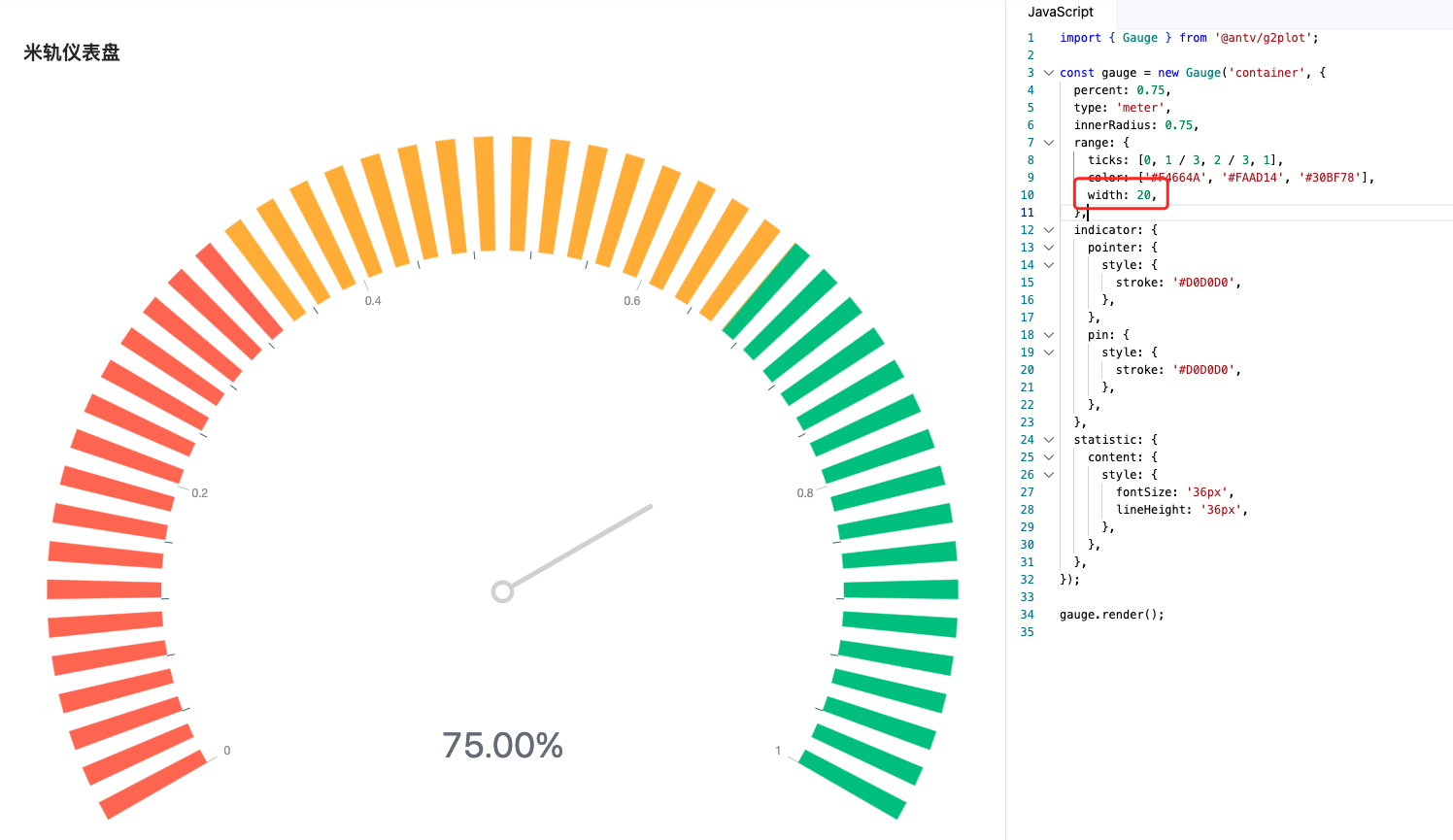 🐛 Bug 米轨仪表盘 Rangewidth 修改无效 · Issue 3504 · Antvisg2plot · Github 