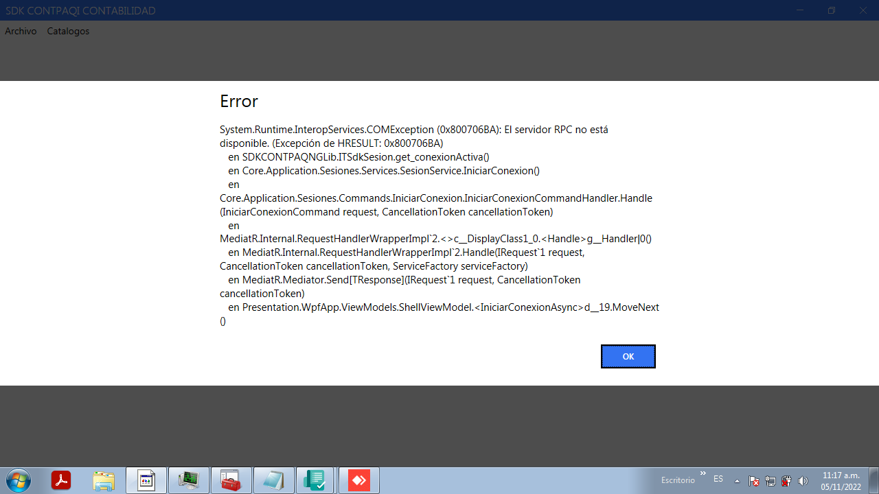 Servidor RPC No Disponible · Issue #1 · AndresRamos/Contpaqi.Sdk.Contabilidad · GitHub