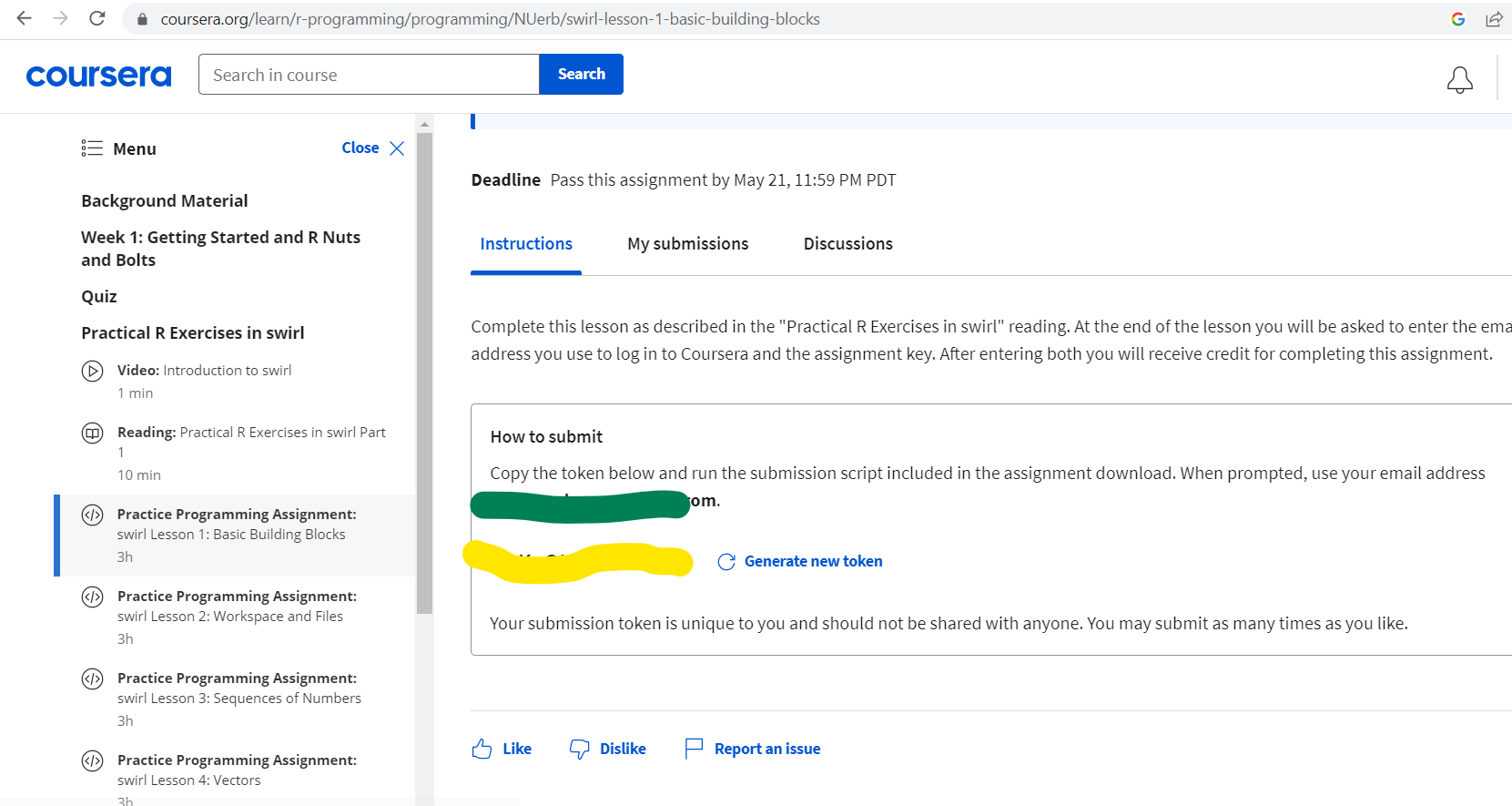 Confused on course instructions: swirl setup and submission of assignments · Issue #555 ...