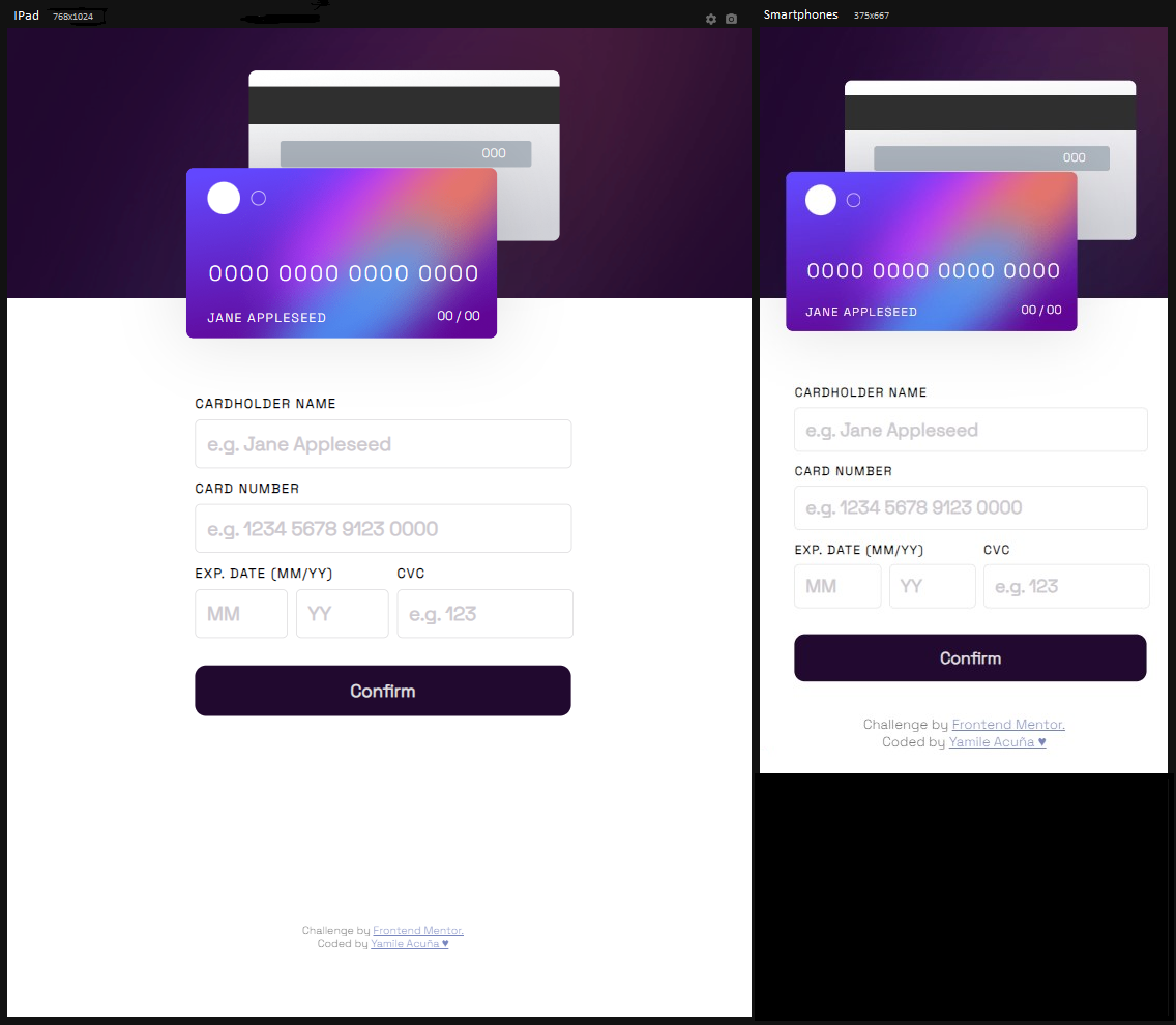 GitHub - YamileA/interactive-card-details-form: Frontend mentor challenge