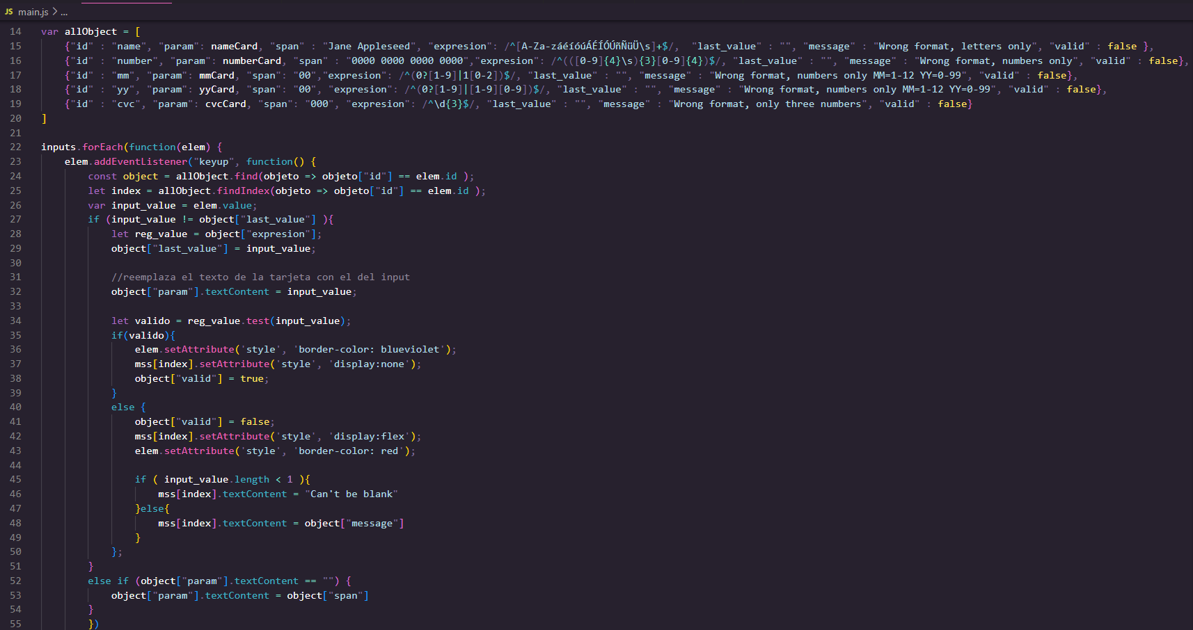 GitHub - YamileA/interactive-card-details-form: Frontend mentor challenge