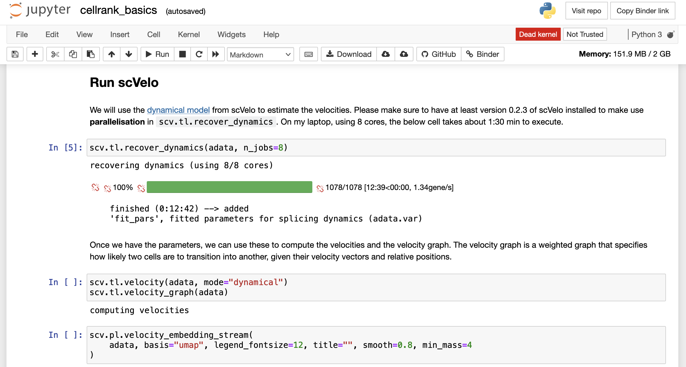 Binder Kernel died either on or just before `velocity_graph` of basic tutorial · Issue #694 ...