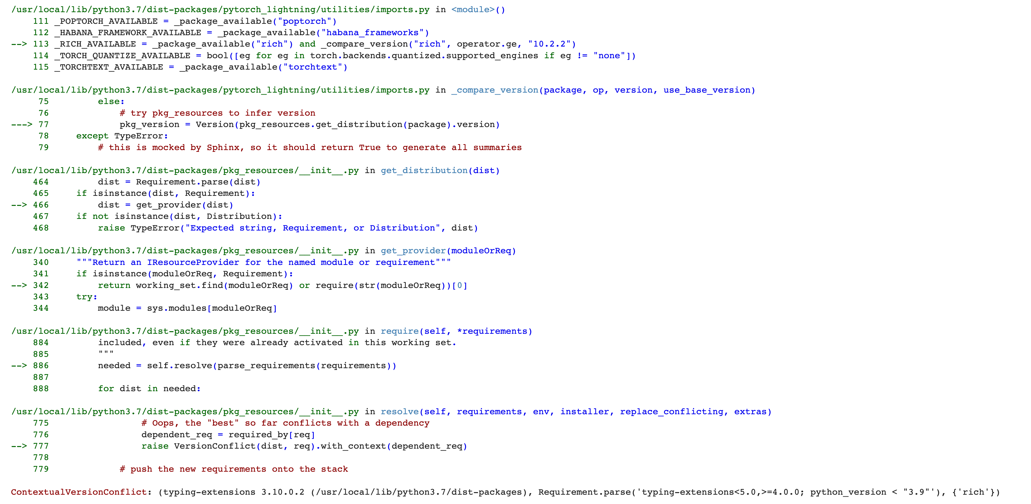 Pytorch Lightning 16 Rich 122 Leads To Version Conflict In Colab · Issue 12626 · Lightning