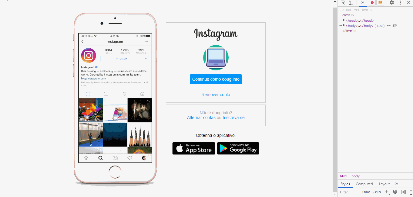 GitHub - infodoug/instagram-projeto: Desafio de Projeto "Recriando a Página Inicial do Instagram ...
