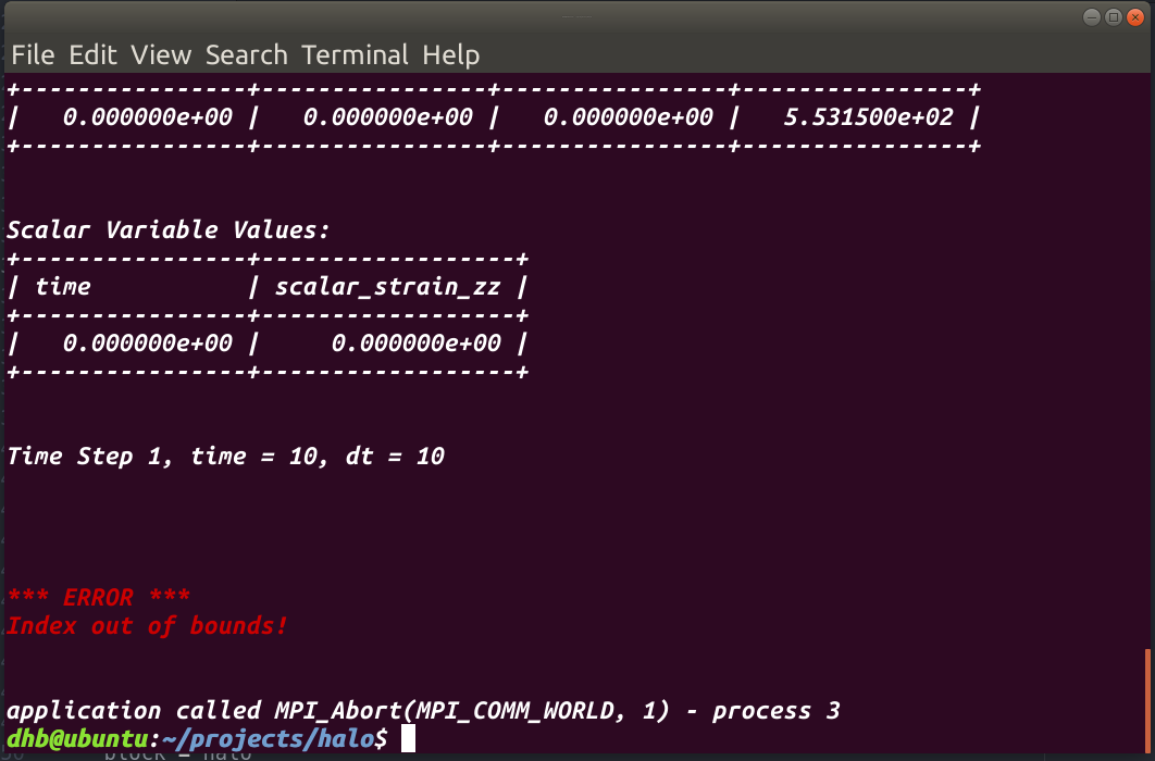 An error occurred in calculating the generalized plane strain of the ring: Index out of bounds ...