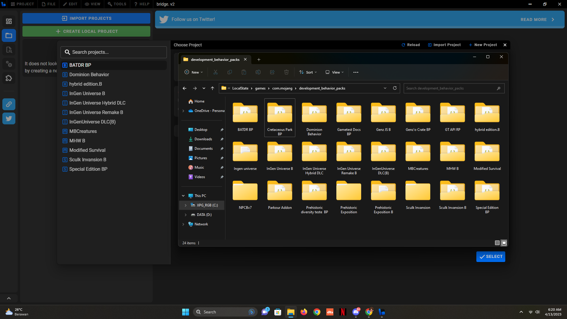 Cannot load all com.mojang projects · Issue #903 · bridge-core/editor · GitHub