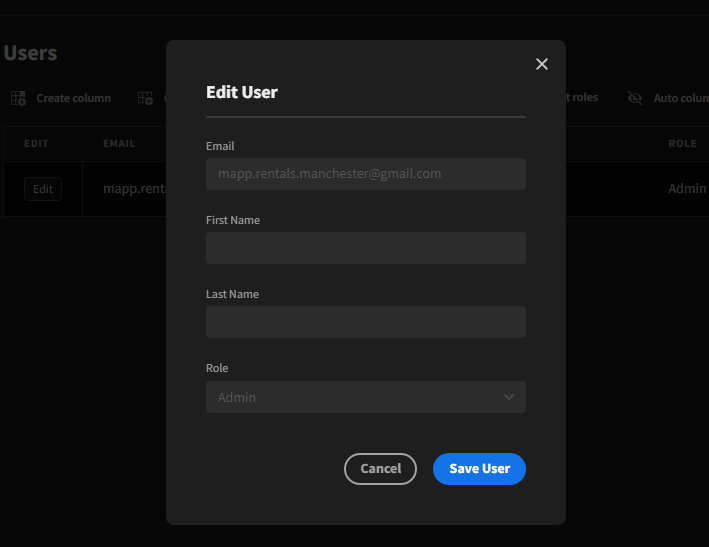 Update edit user modal within app to make builder aware of read only ...