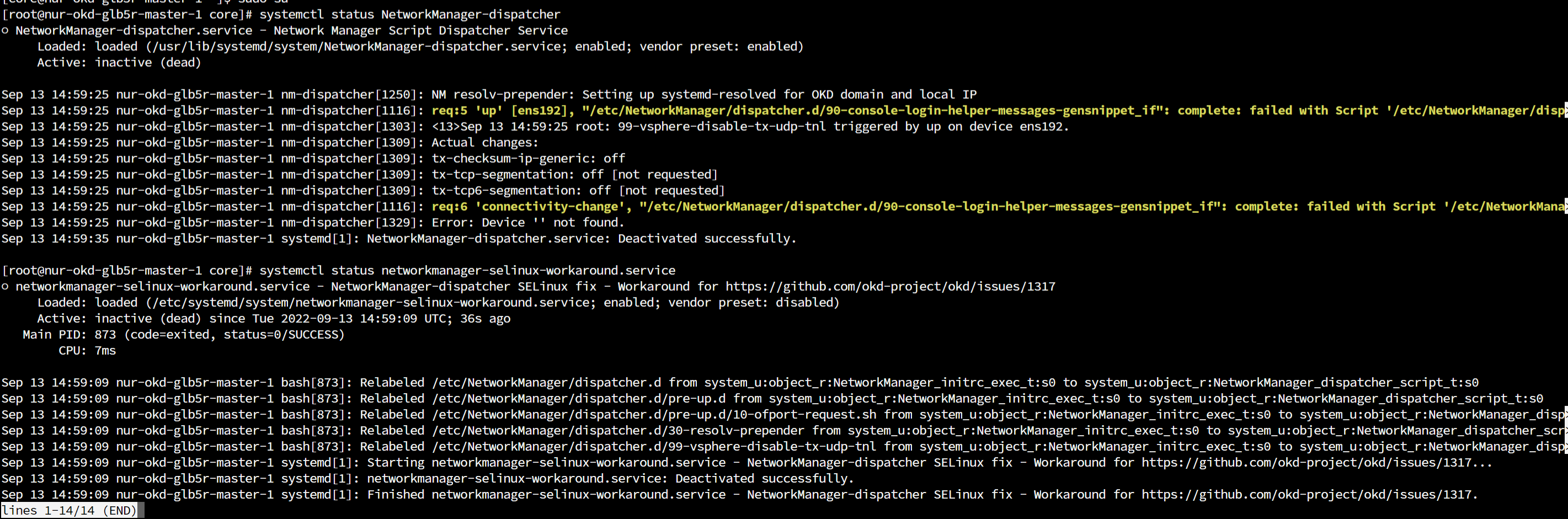 Okd Update From 410 To 411 Failed Due To Permission Issue For Networkmanager Dispatcher