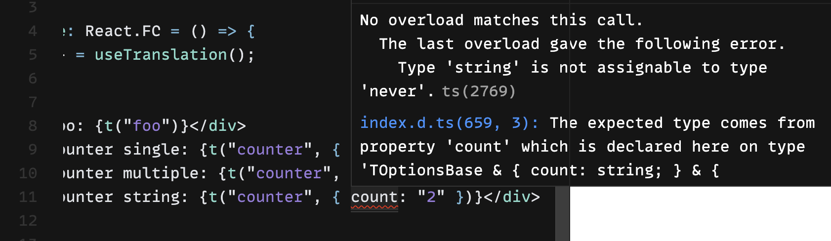 Types fail on incorrect count type (and probably other types) · Issue #1904 · i18next/i18next ...