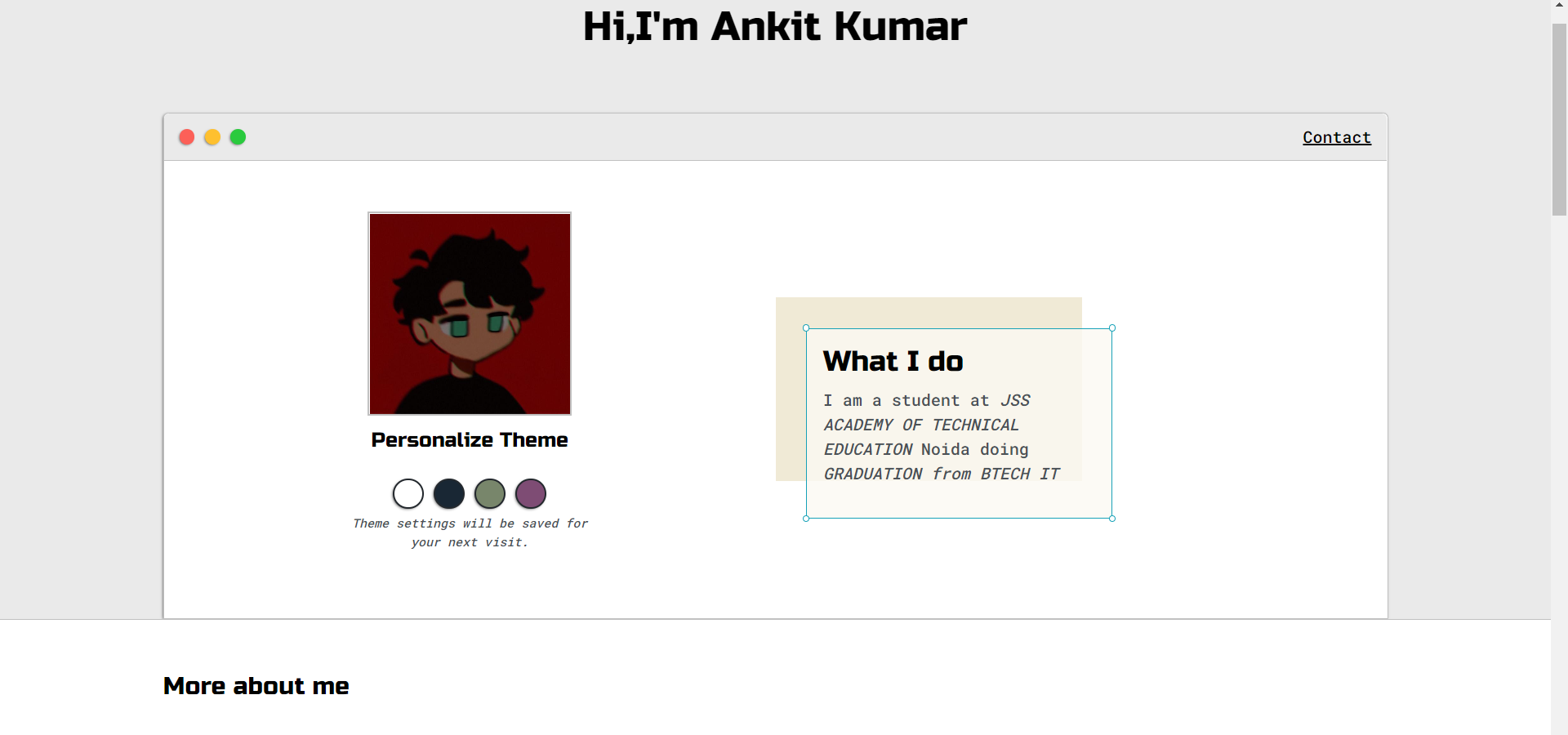 GitHub - itsankitt231/Portfolio-website: portfoilio website using ...