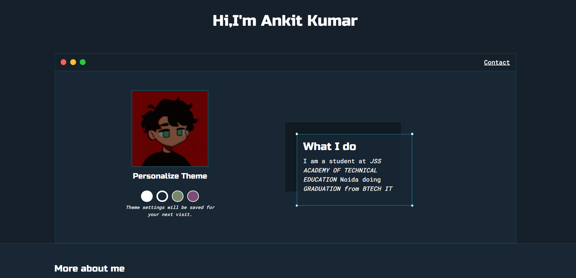 GitHub - itsankitt231/Portfolio-website: portfoilio website using ...