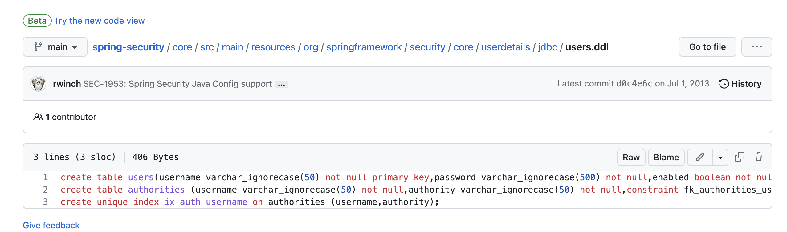 Spring Security users.sql script should use uppercase SQL keywords · Issue #13064 · spring ...