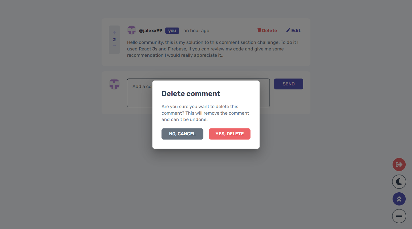 Github Jalexdesign Interactive Comment Section Fe Mentor A