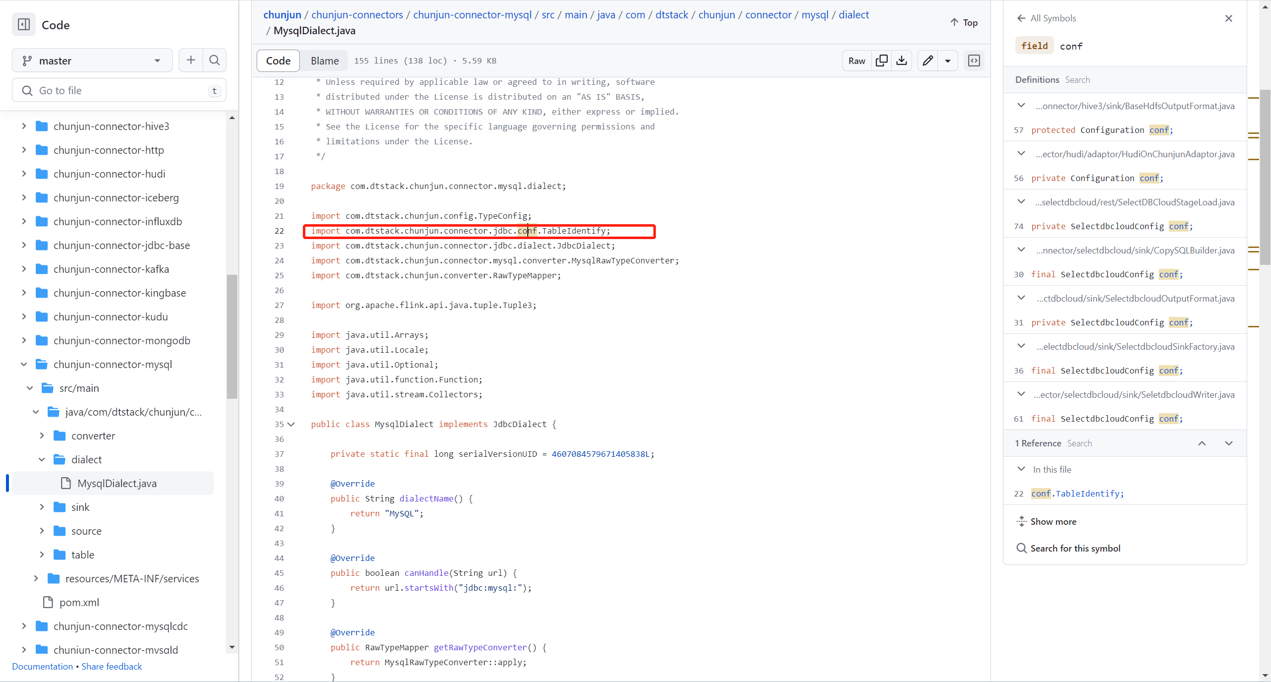 [bug] [nnector Jdbc] 包引用位置错误 · Issue 1772 · Dtstack Chunjun · Github