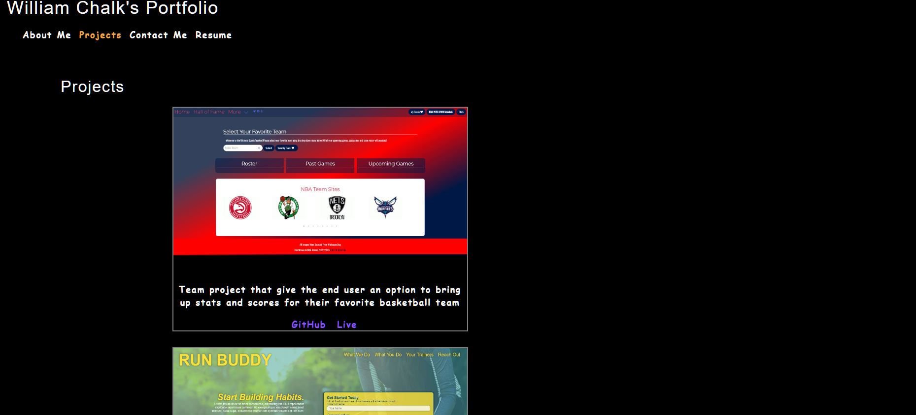 GitHub - william-chalk/ReactPortfolio: Portfolio created using React.js