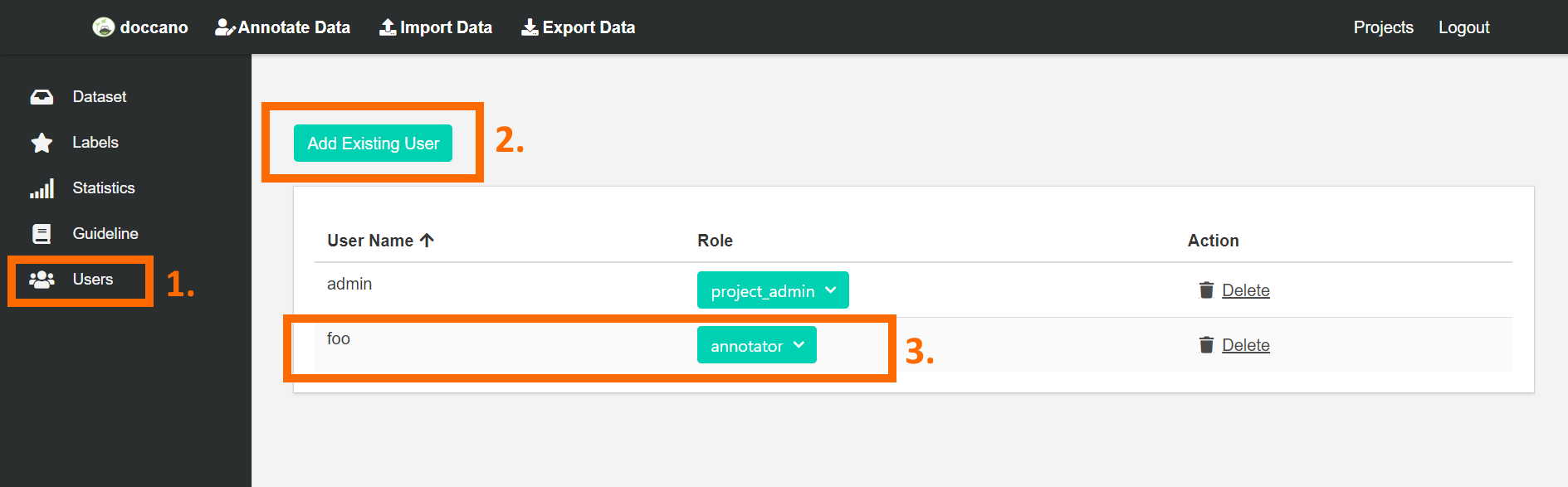 Project sharing across all users not working · Issue #440 · doccano/doccano · GitHub