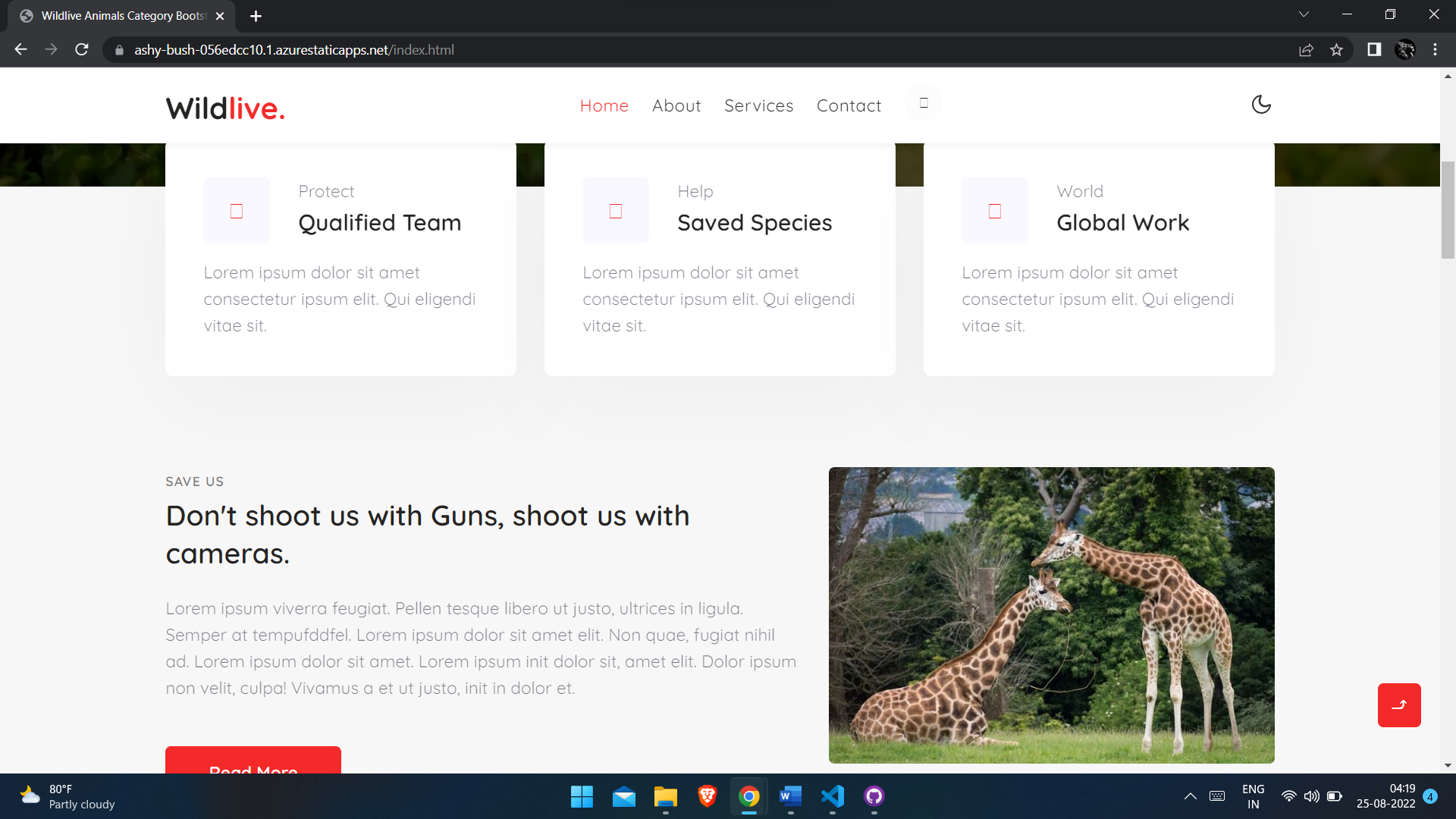 GitHub - adarshshukla725/final-project: Here I create a Wildlife Sanctuary web app named ...