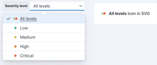 [Security Solution]Color dots for Severity levels are not present on ...