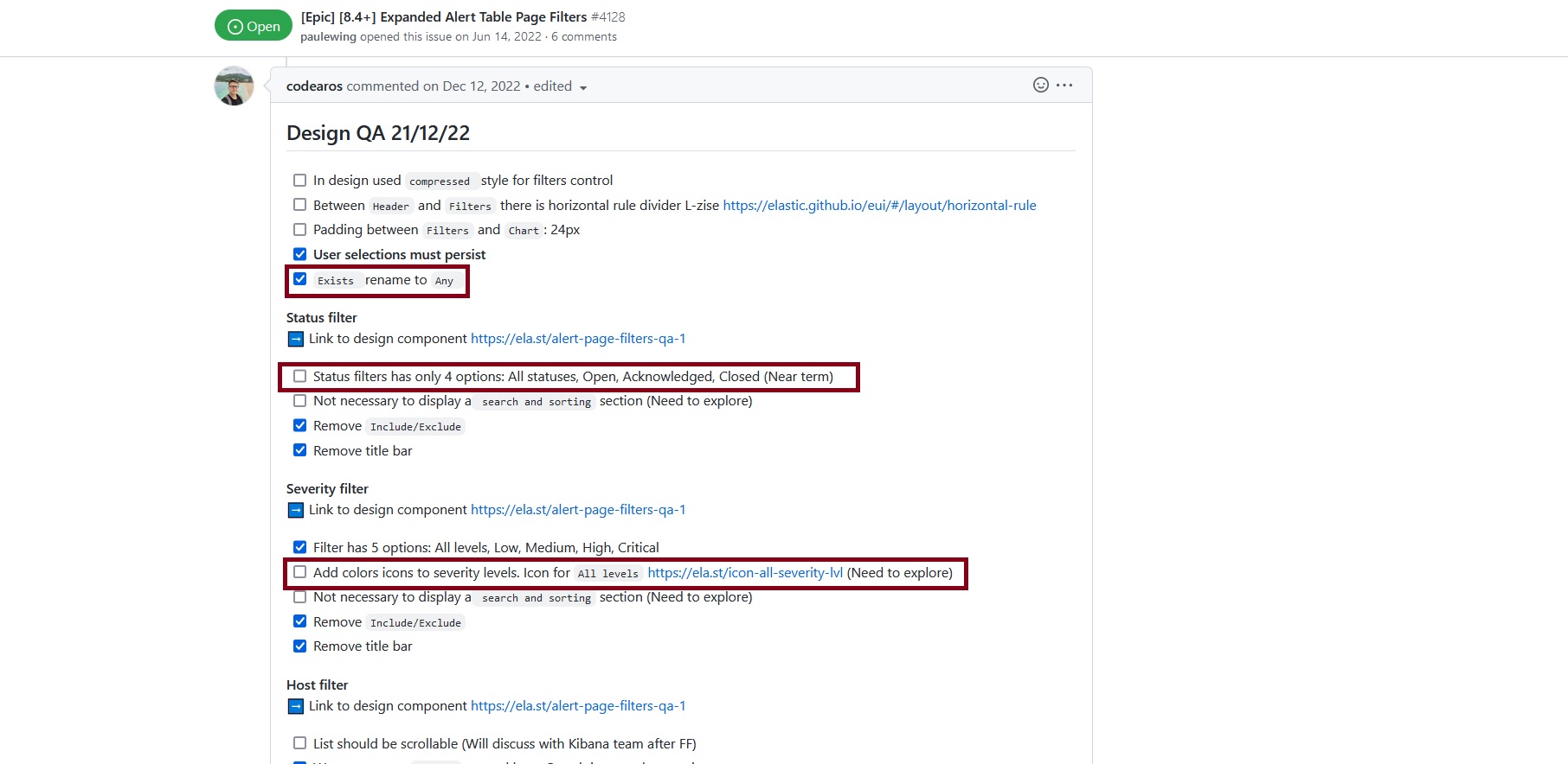 [Security Solution]Exists filter is showing for all levels, all statuses on Alert table page ...