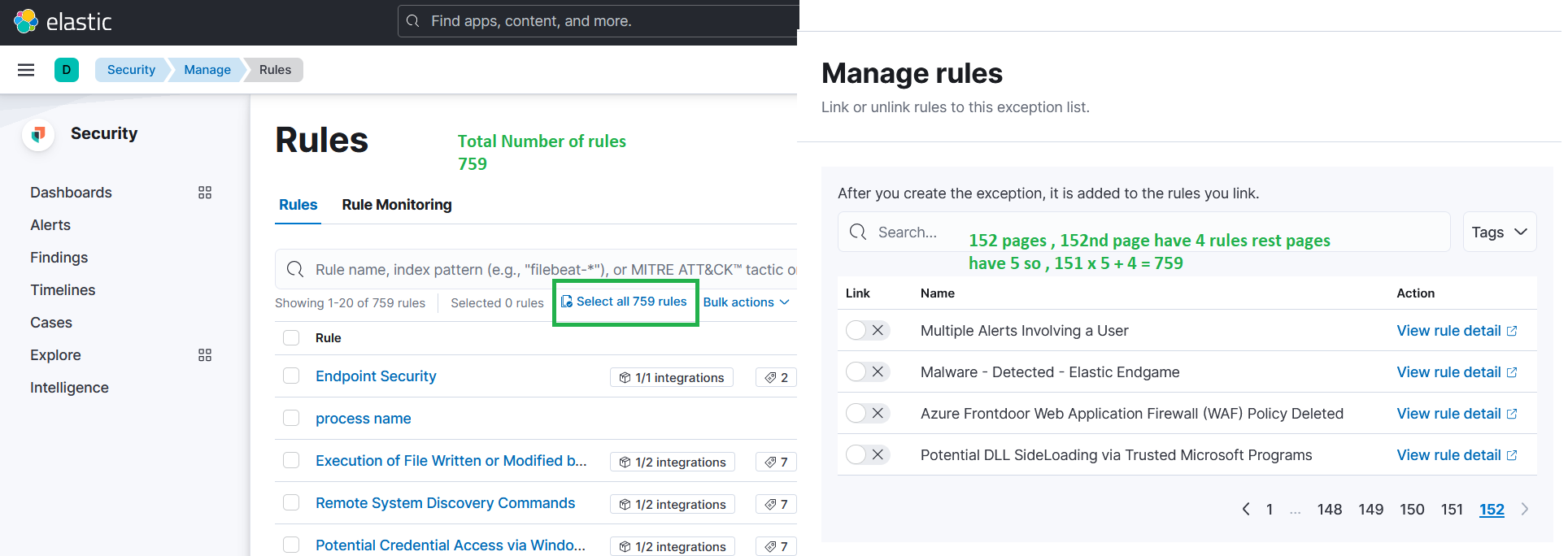 [Security Solution]All rules list is not present , when user manage rules from a shared ...