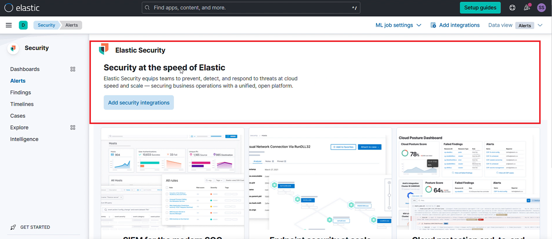 [Security Solution]when user reload the Alert page , Add security integration page shows up for ...