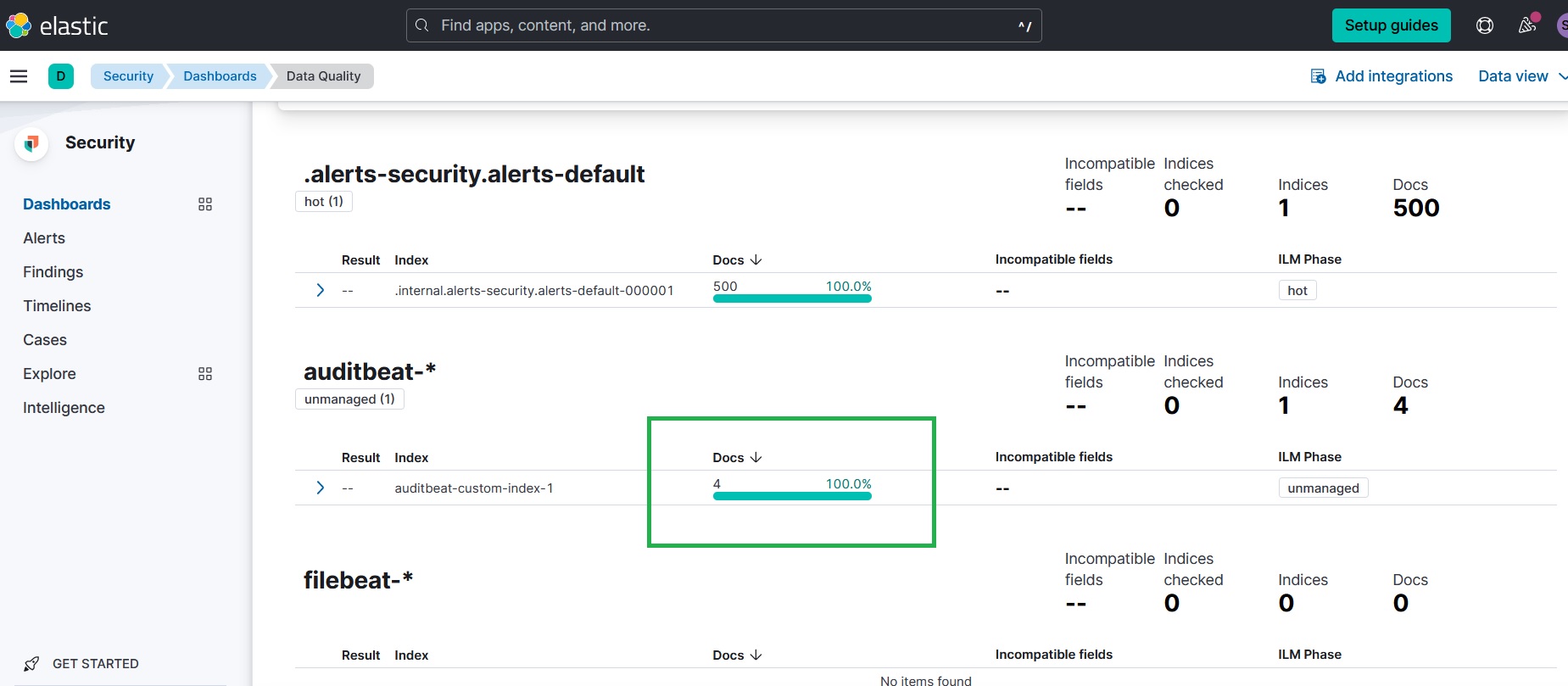 [Security Solution] Data Quality dashboard: read Docs count from `primaries.docs.count` · Issue ...