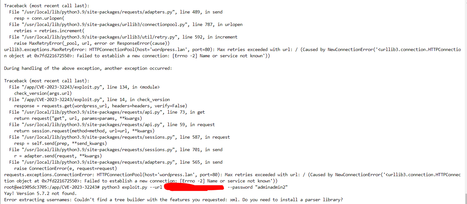 {Error Code } · Issue #4 · RandomRobbieBF/CVE-2023-32243 · GitHub